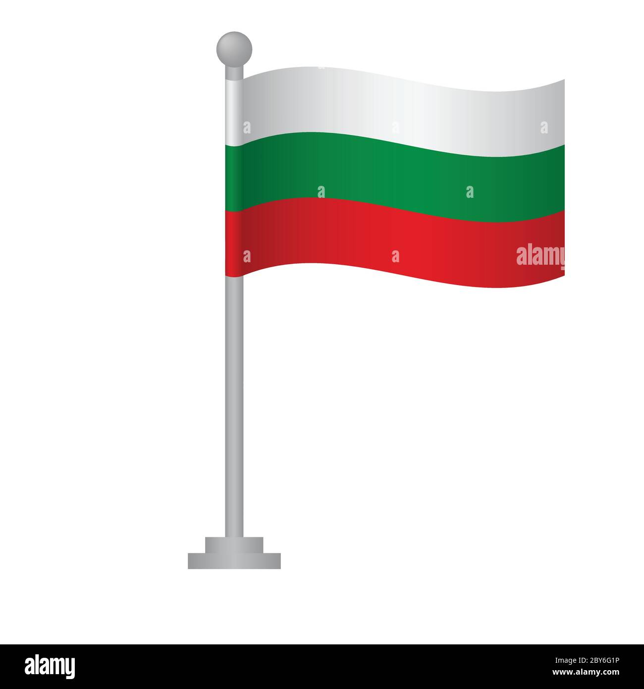 Bulgaria flag. National flag of Bulgaria on pole vector Stock Vector ...