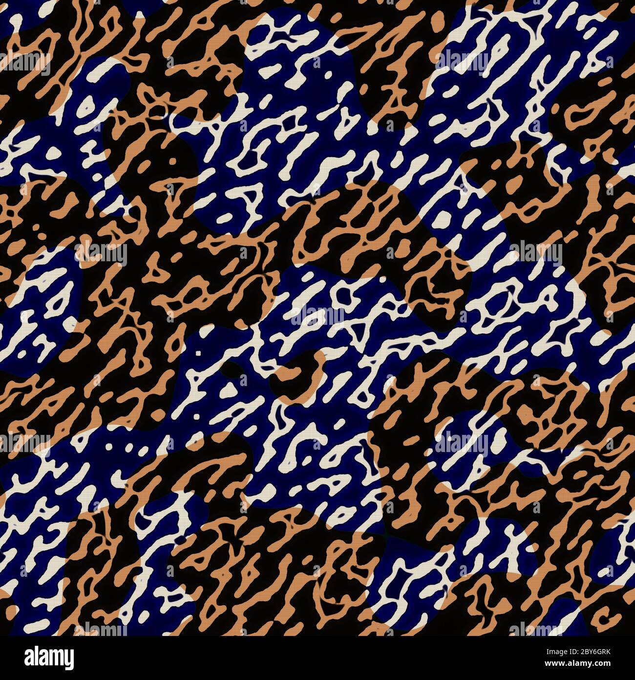 Seamless indigo dyed bandana texture. Blue orange stain woven cotton ...