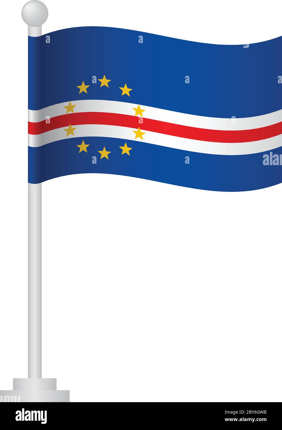 Cape Verde flag. National flag of Cape Verde on pole vector Stock ...