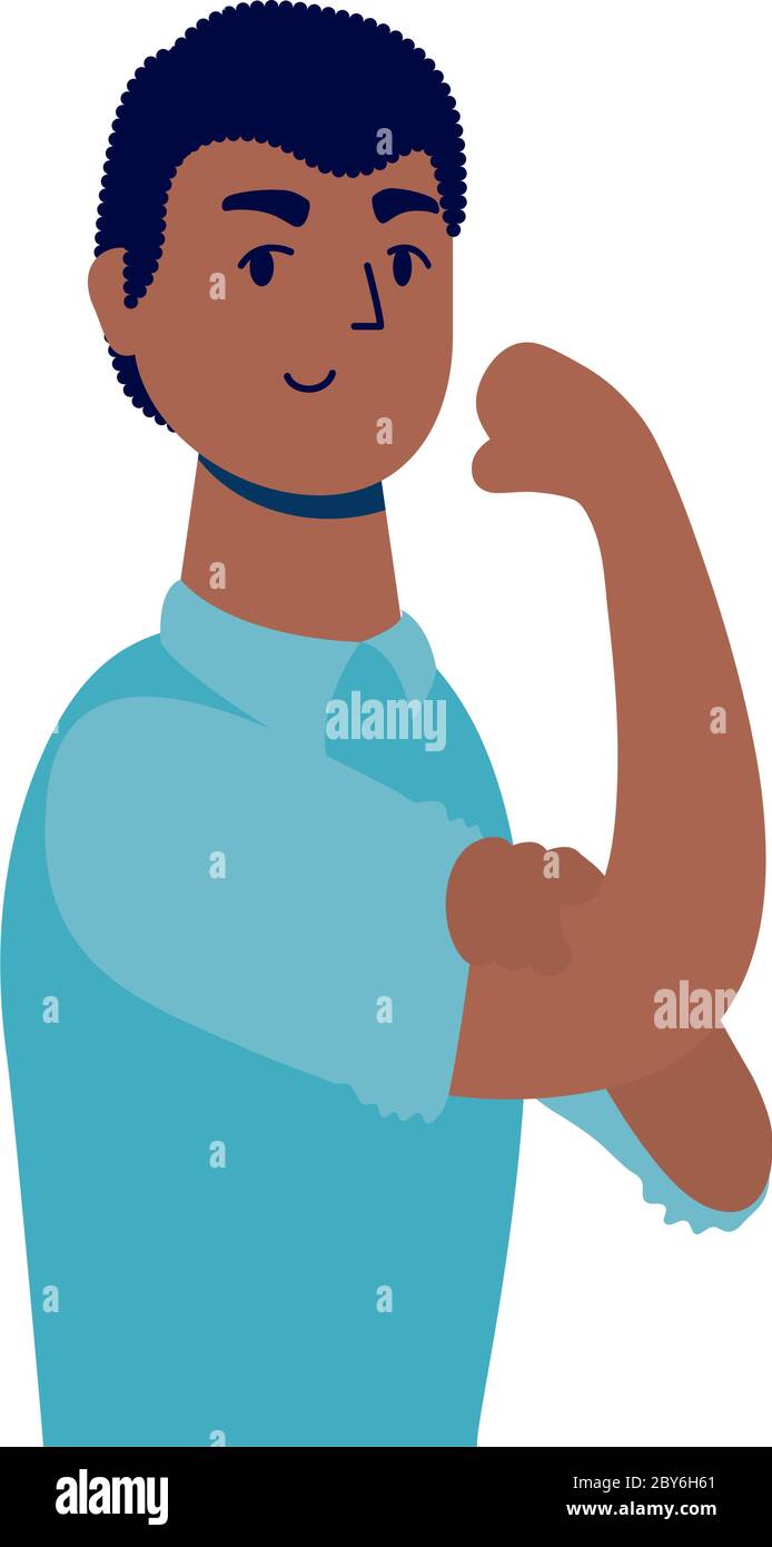 young strong afro man male avatar character vector illustration design ...