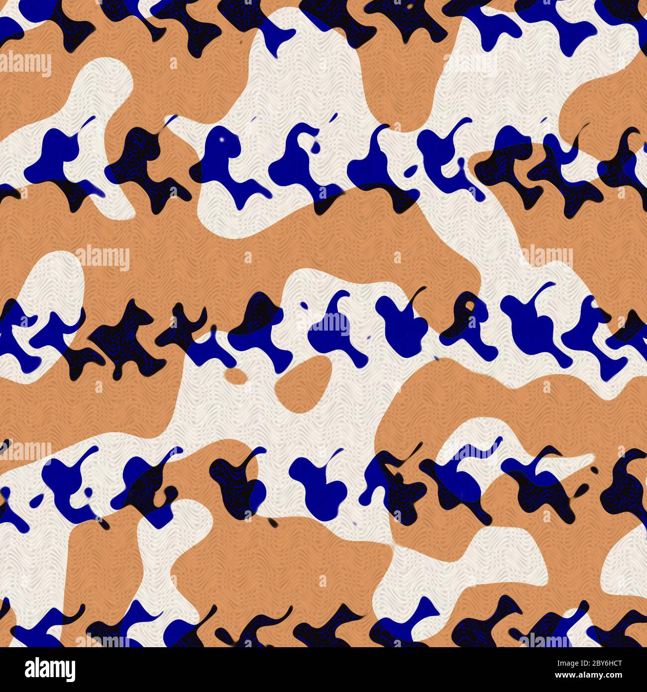 Seamless indigo dyed bandana texture. Blue orange stain woven cotton ...