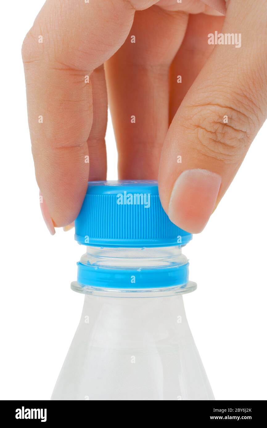 Woman opening plastic bottle hi-res stock photography and images - Alamy