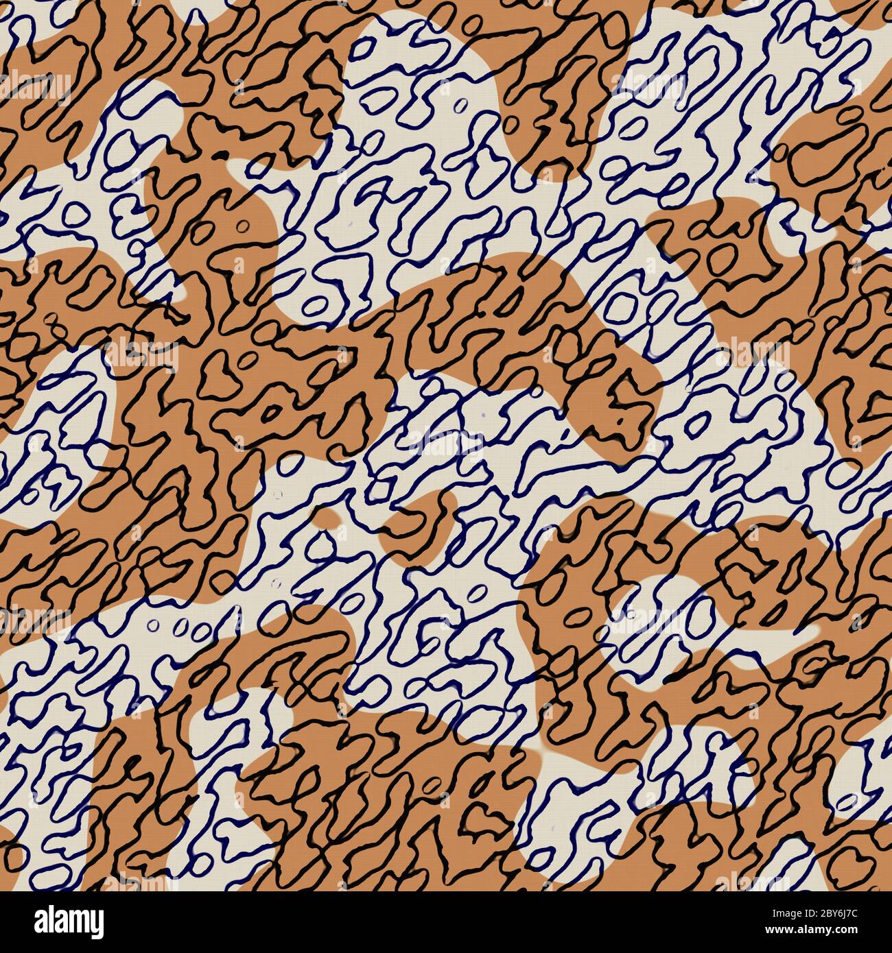 Seamless indigo dyed bandana texture. Blue orange stain woven cotton ...