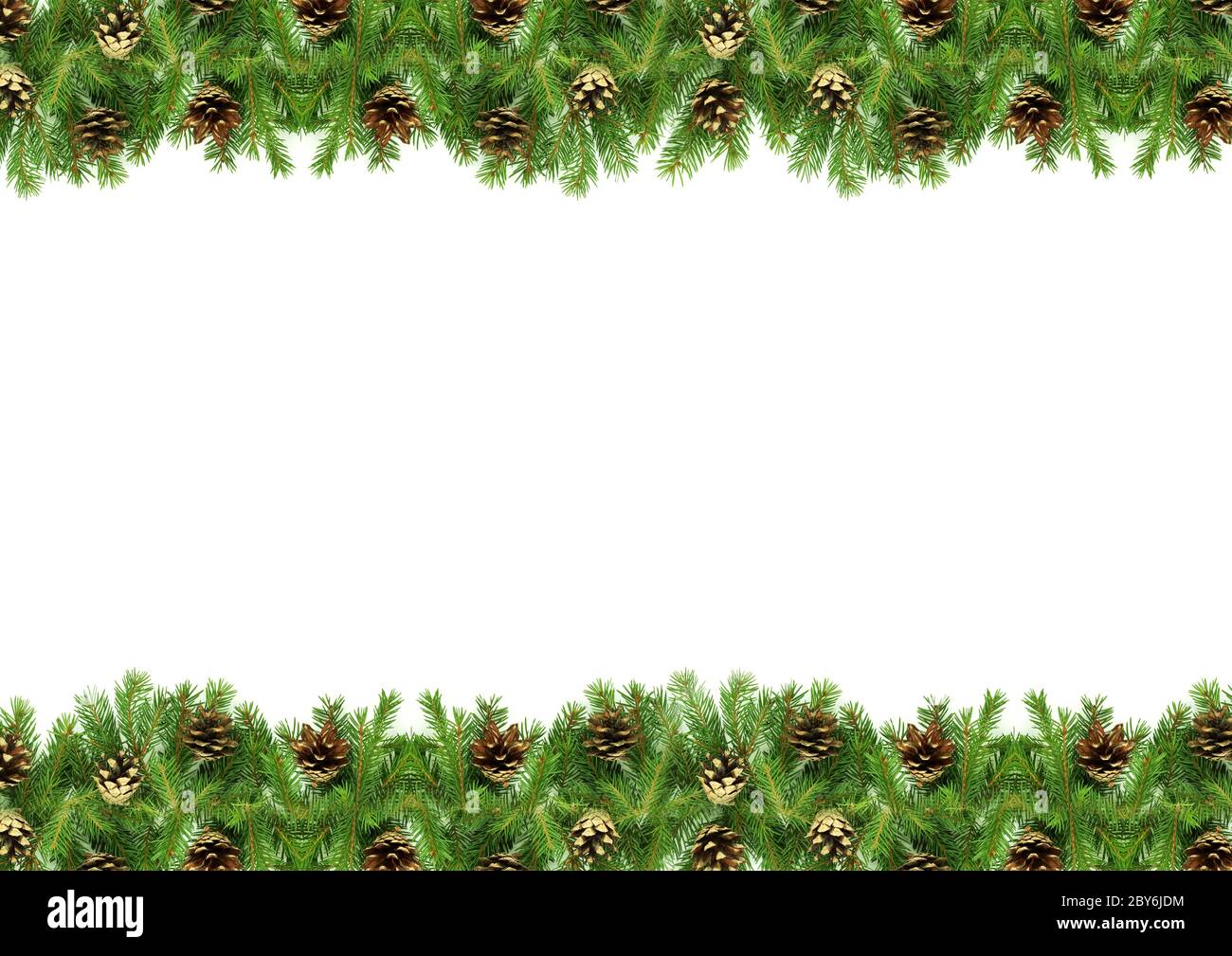 Christmas green framework isolated on white background Stock Photo - Alamy