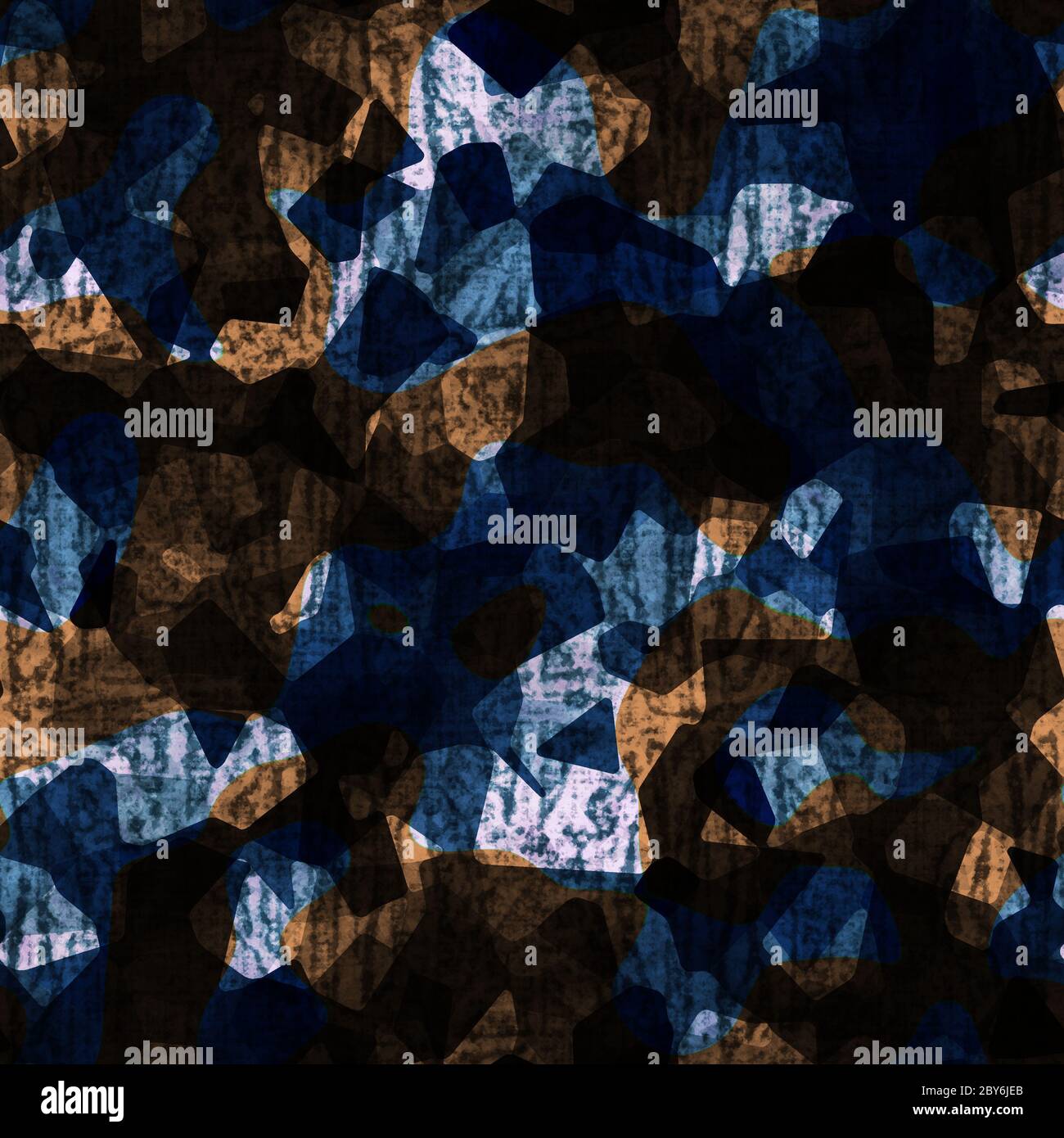 Seamless indigo dyed bandana texture. Blue orange stain woven cotton ...