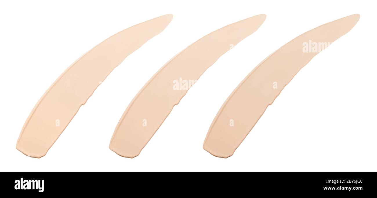 Face foundation samples isolated on white. Natural colors cosmetic ...