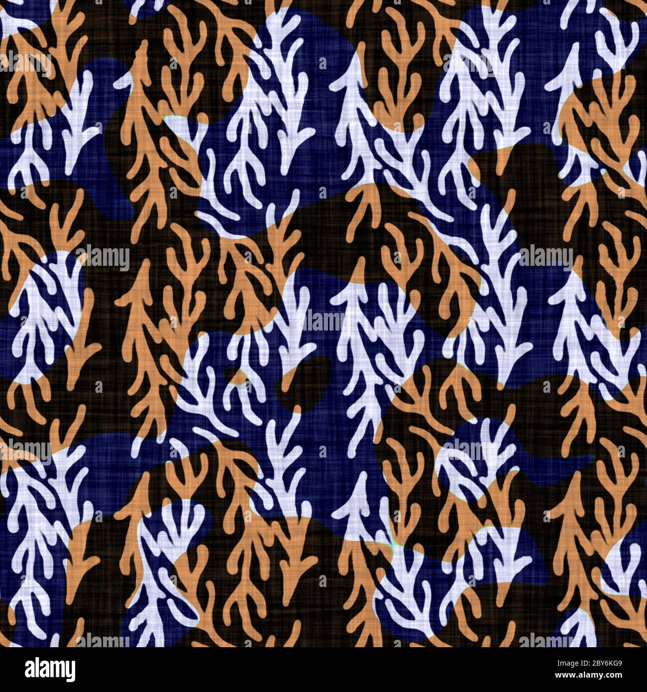 Seamless indigo dyed bandana texture. Blue dark woven cotton effect ...