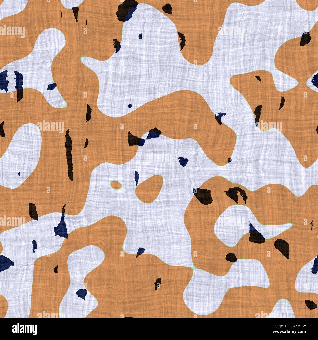 Seamless indigo dyed bandana texture. Blue orange stain woven cotton ...