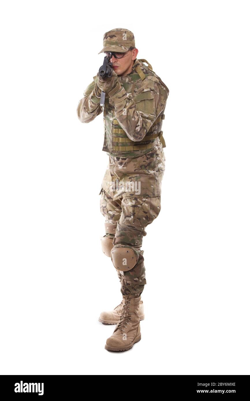 Soldier with rifle Stock Photo - Alamy