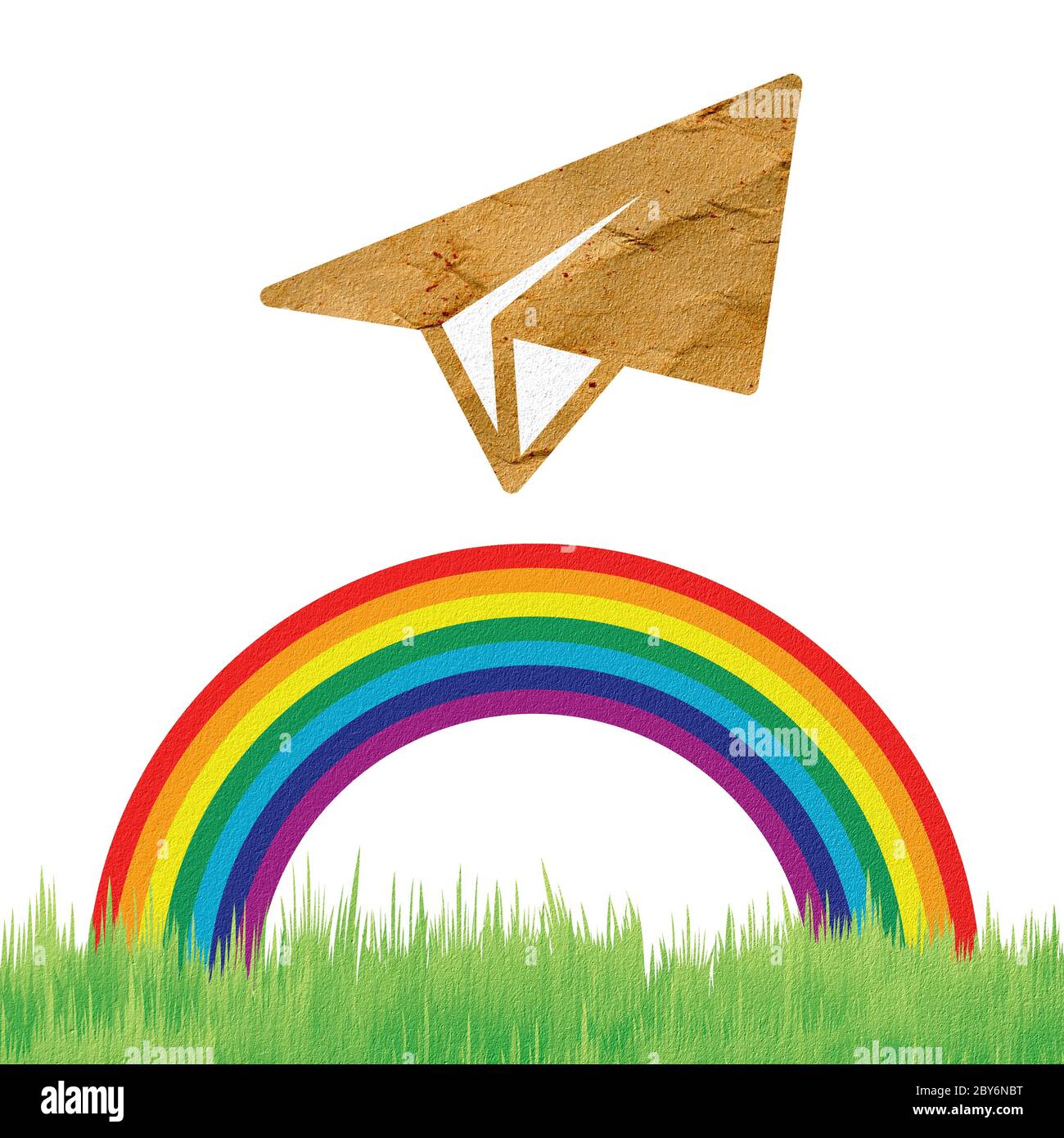 Recycle paper plane on white background Stock Photo - Alamy