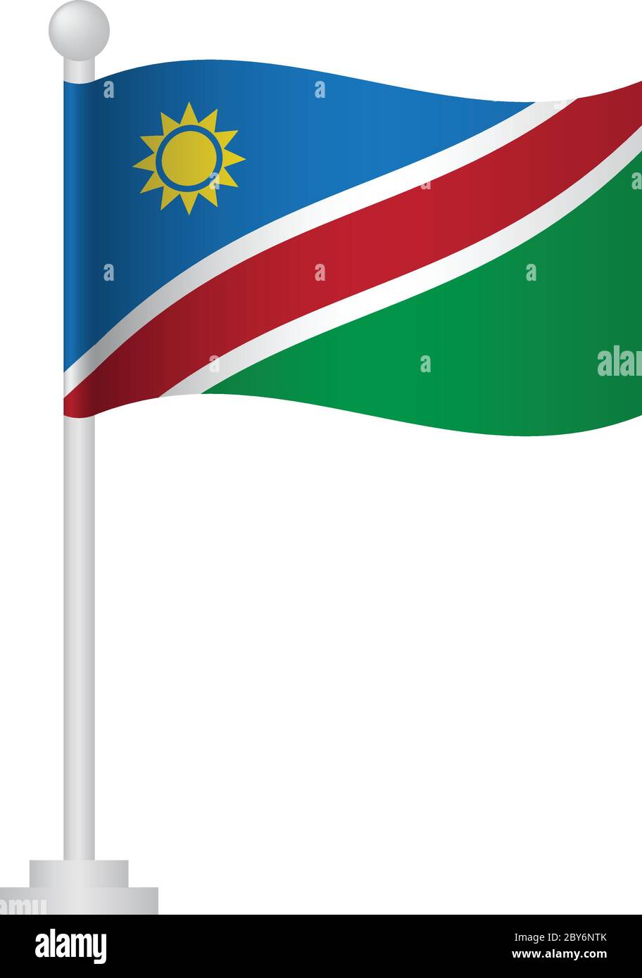Namibia flag. National flag of Namibia on pole vector Stock Vector ...