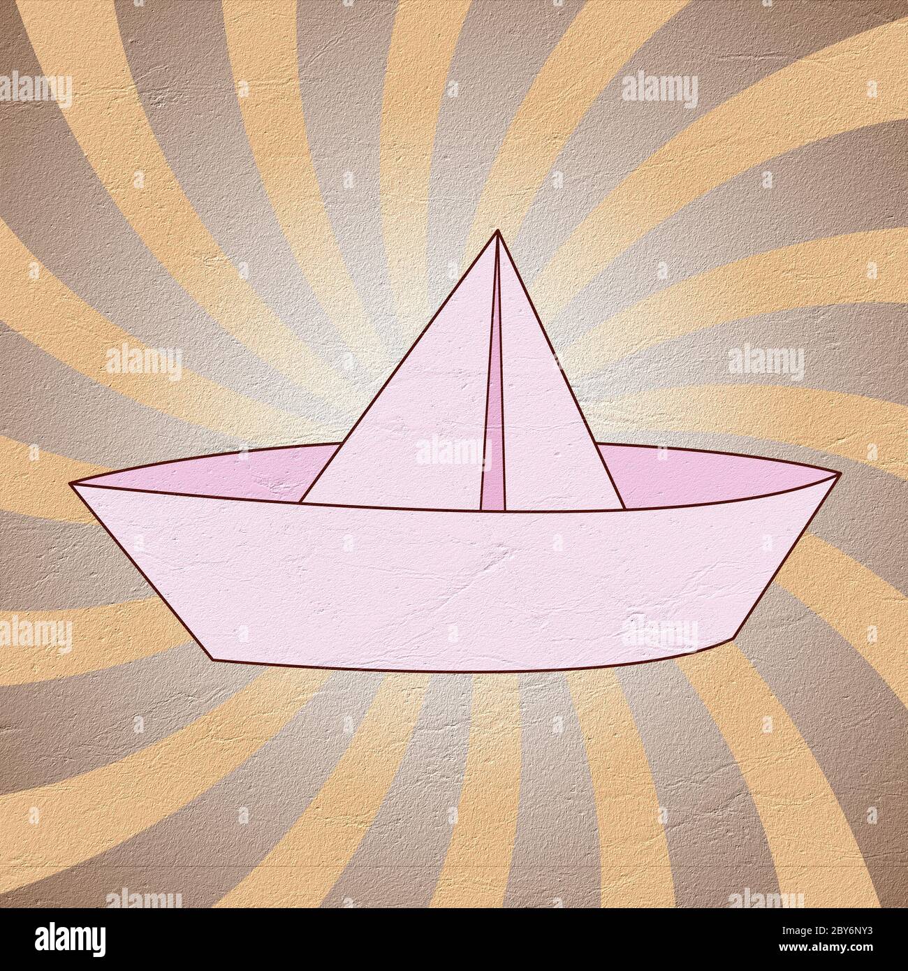 origami paper boat recycled paper craft stick on background Stock Photo ...