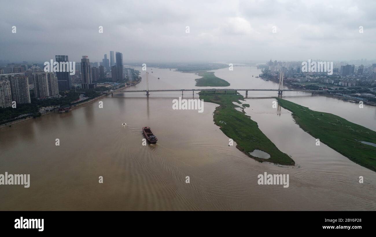 Nanchang. 9th June, 2020. Aerial photo taken on June 9, 2020 shows the ...