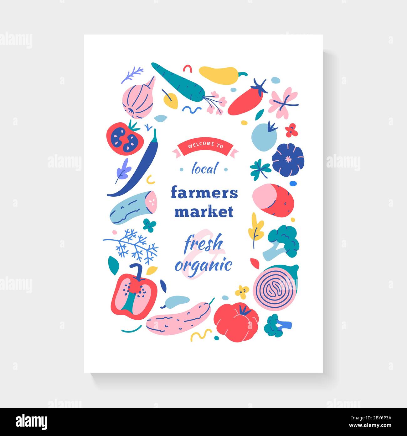 Produce market colorful Stock Vector Images - Alamy