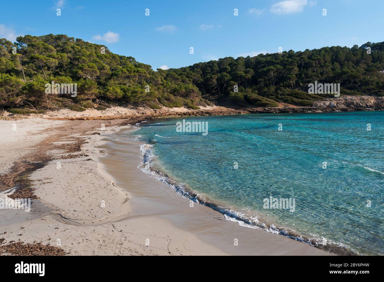 abandoned paradise beaches during spring and summer in Menorca, a ...