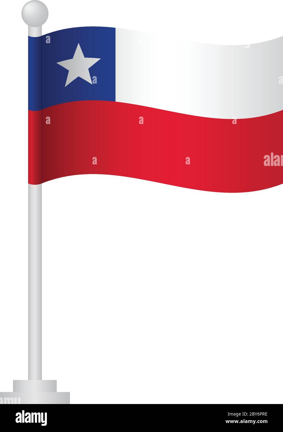 Chile flag. National flag of Chile on pole vector Stock Vector Image ...