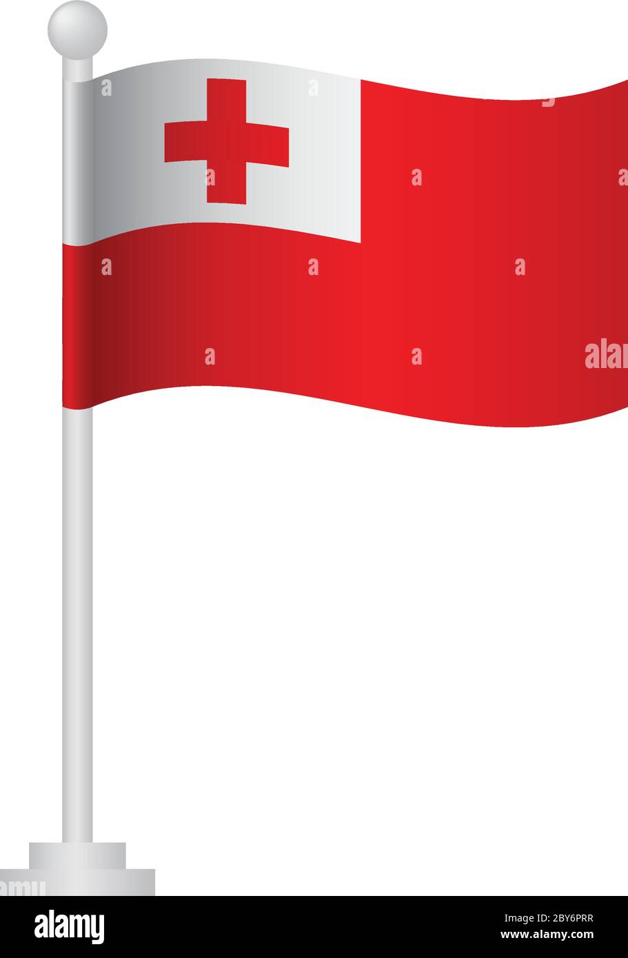Tonga flag. National flag of Tonga on pole vector Stock Vector Image ...