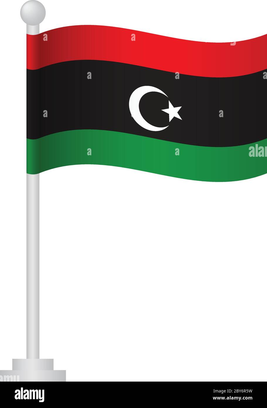 libya flag. National flag of libya on pole vector Stock Vector Image & Art - Alamy
