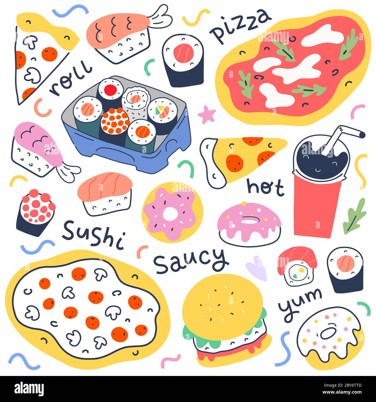 Philadelphia sushi rolls caviar Stock Vector Images - Alamy