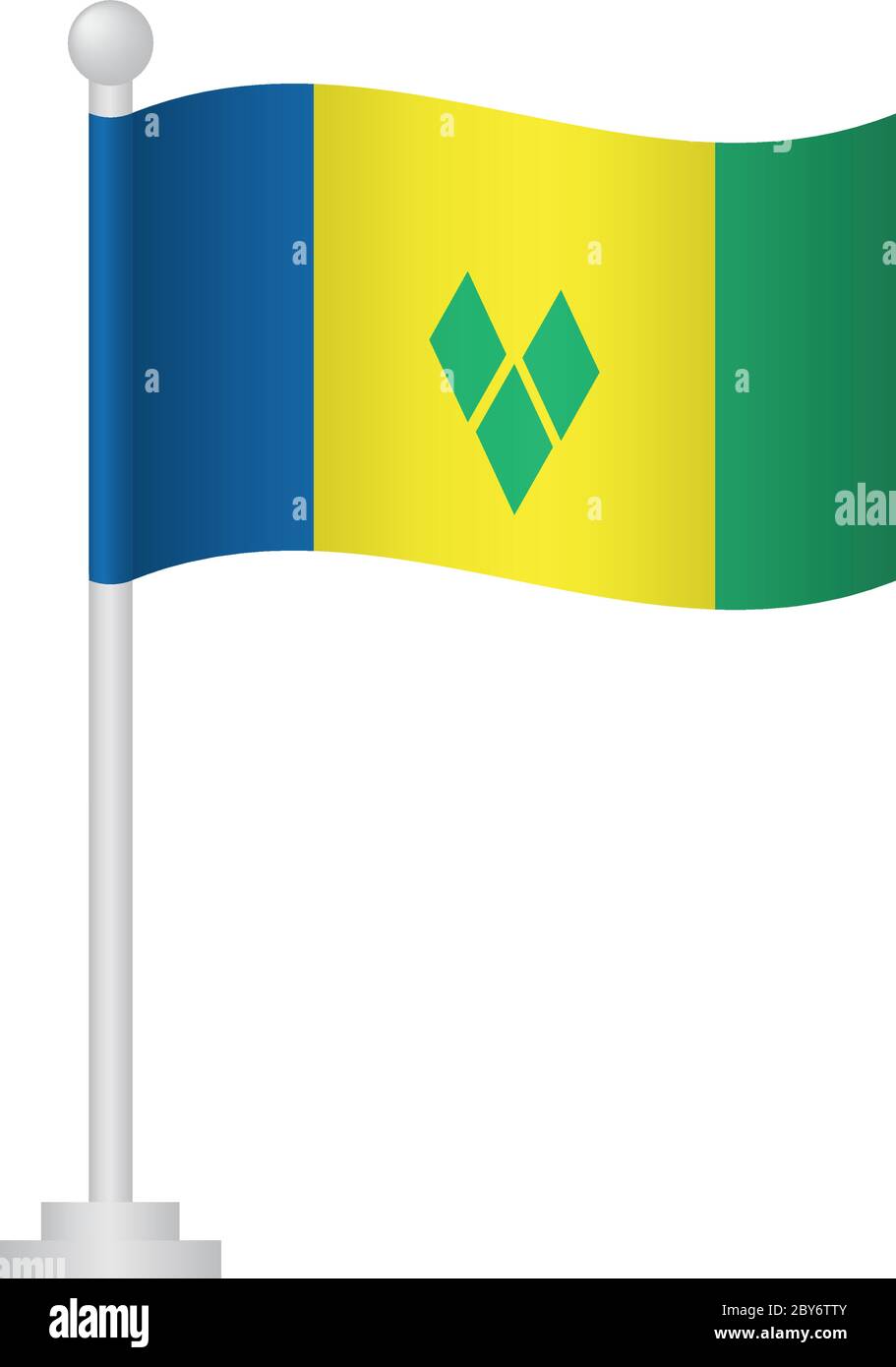 Saint Vincent and the Grenadines flag. National flag of Saint Vincent ...