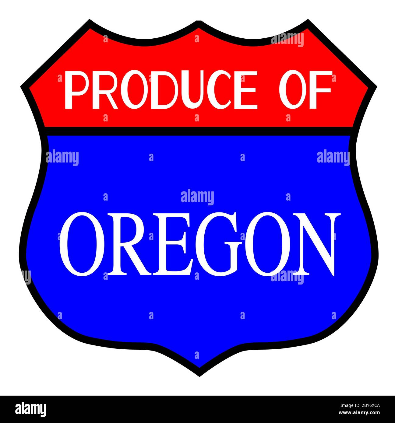 Route 66 style traffic sign with the legend Produce Of Oregon Stock ...