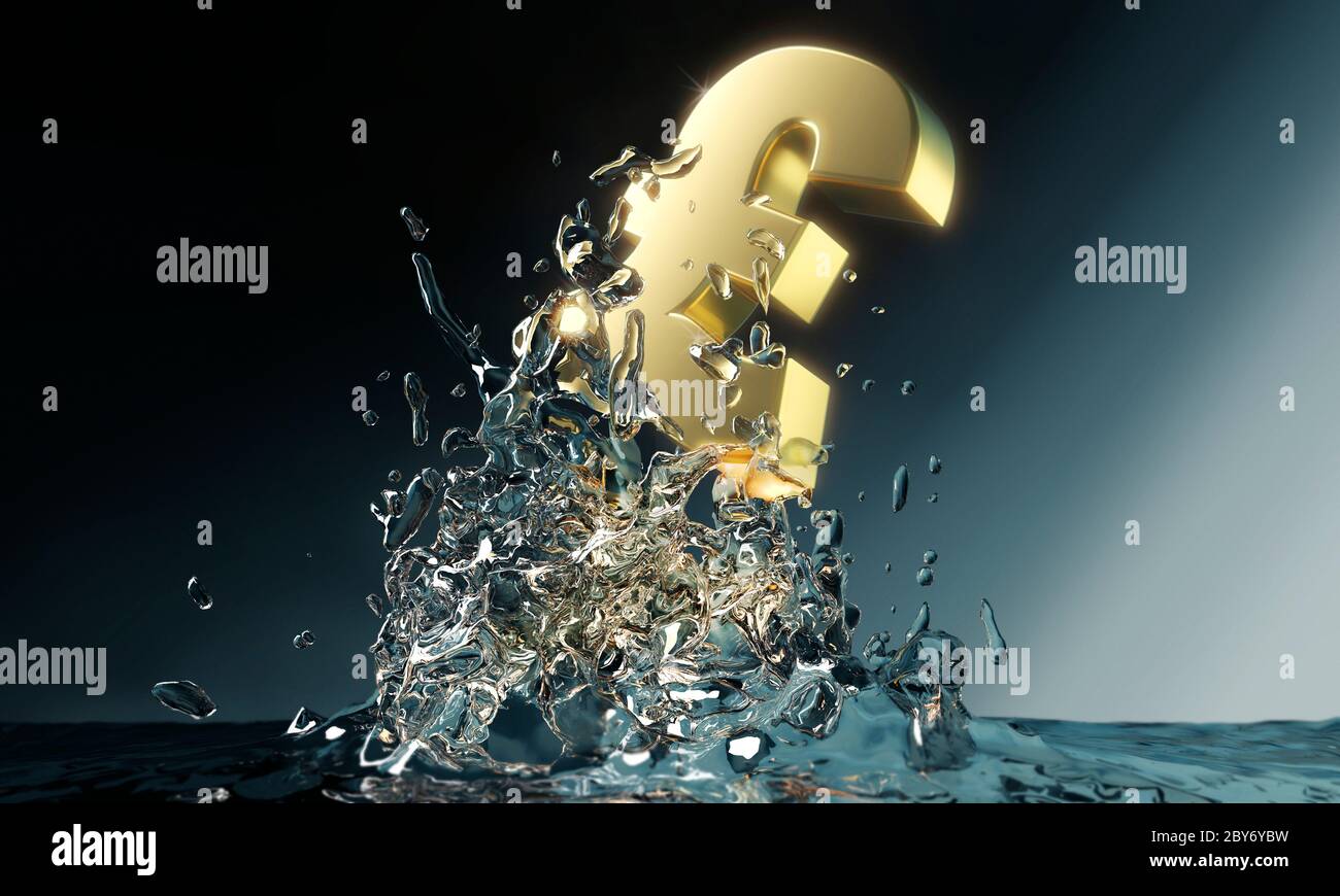 Pound sign splashing in water Stock Photo - Alamy