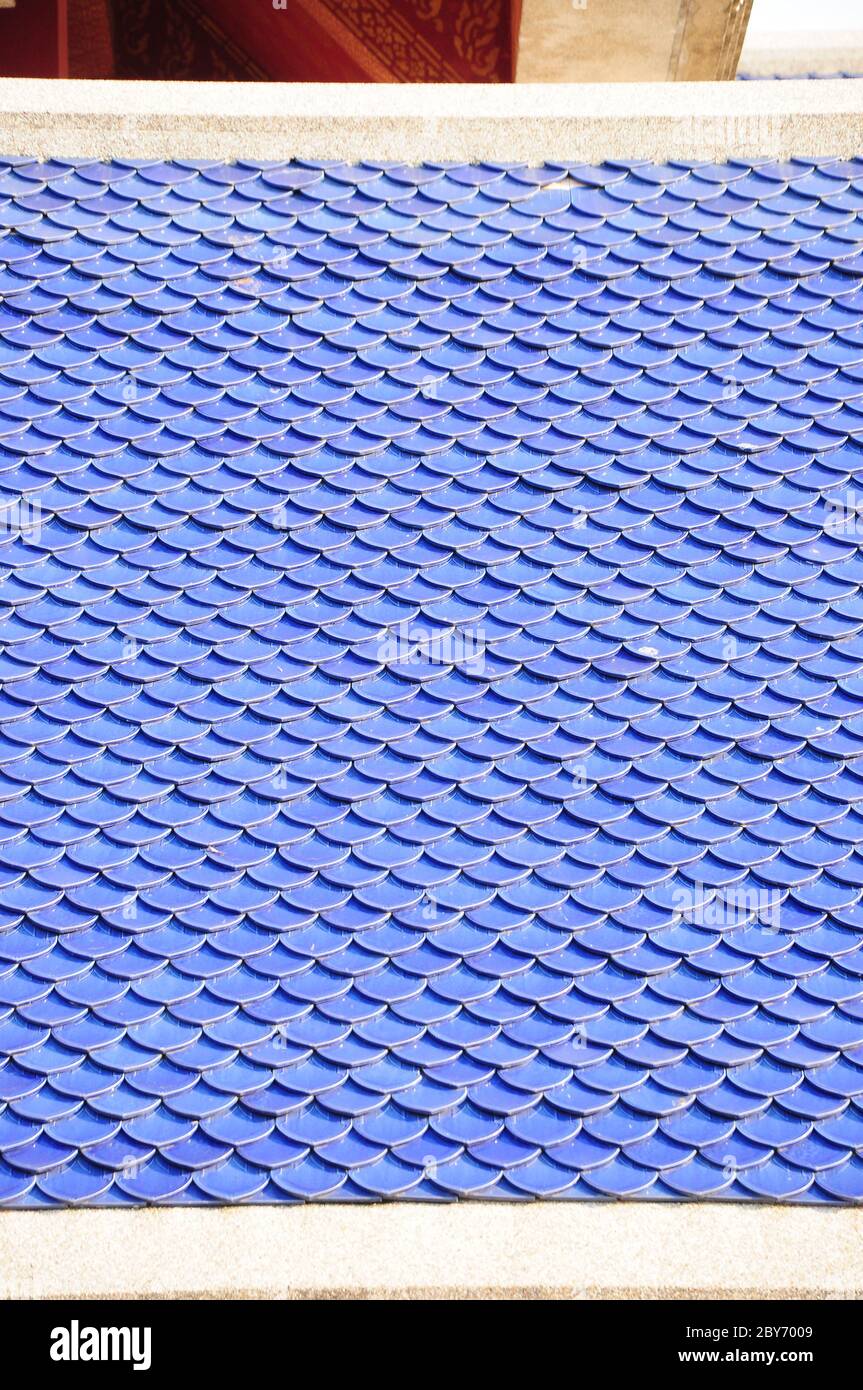 A traditional Japanese roof made of blue tile Stock Photo - Alamy