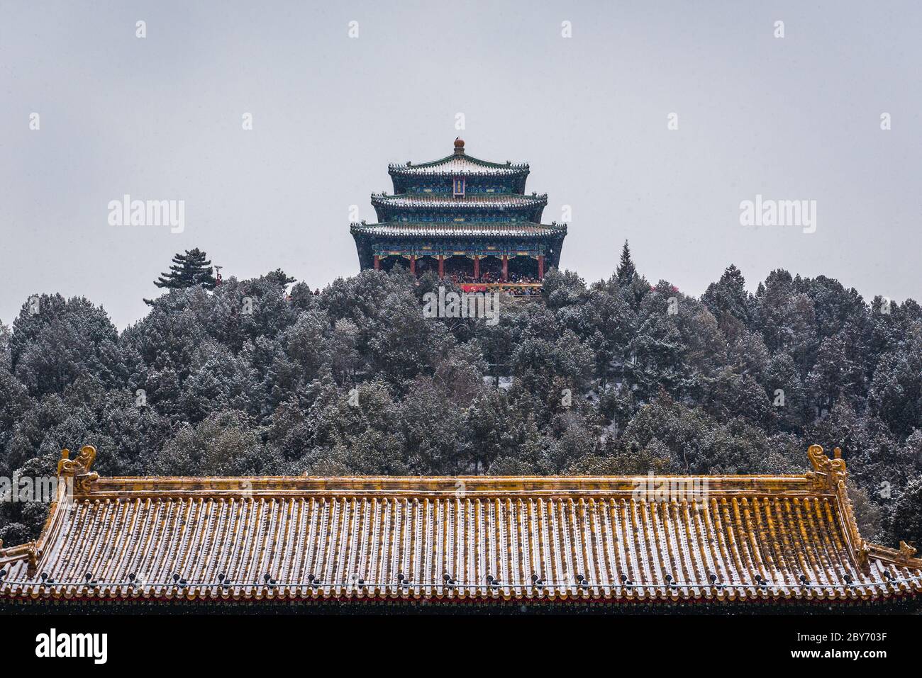 Pavilion of Everlasting Spring in Jingshan Park seen from Forbidden ...