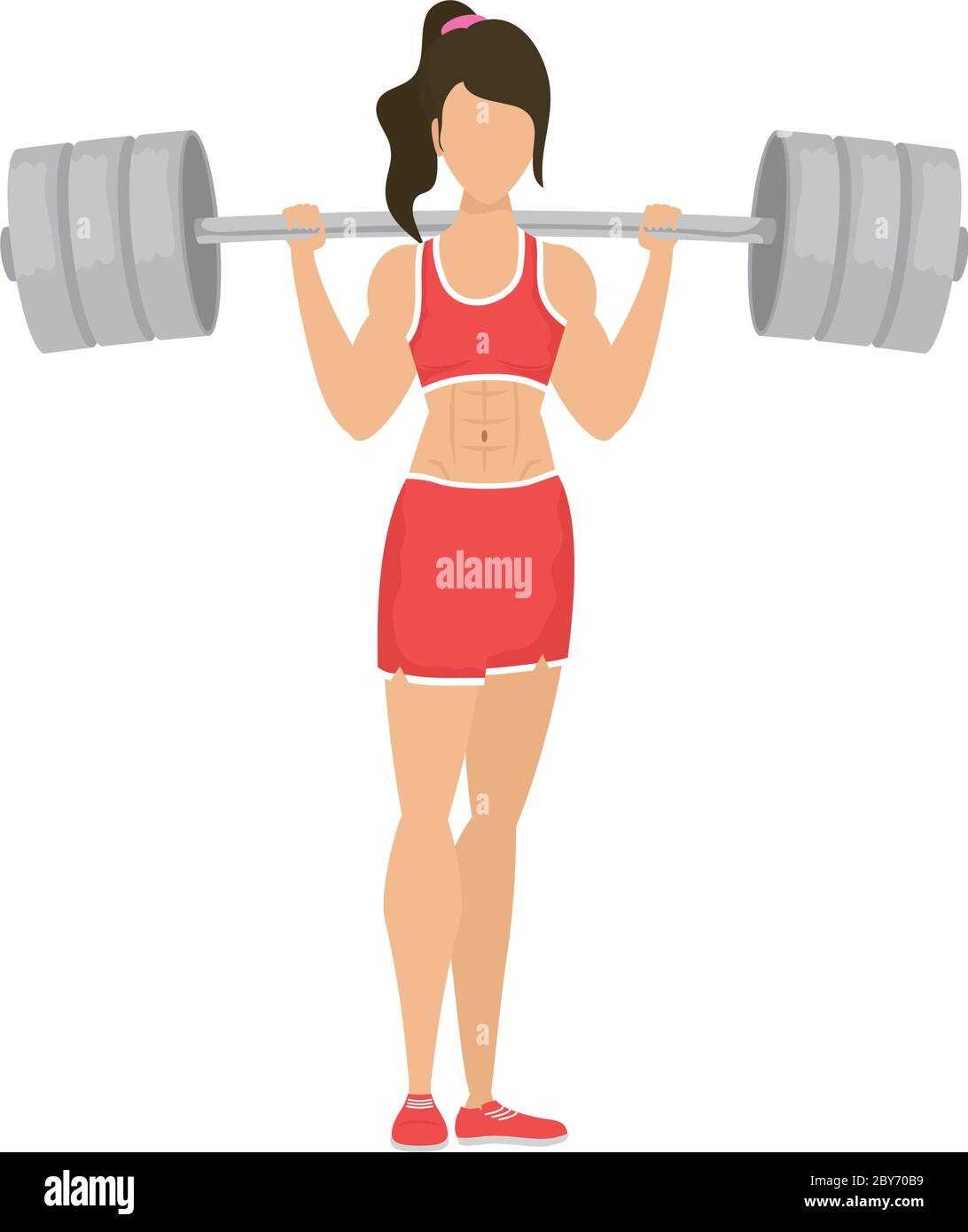 young athletic woman lifting dumbbell healthy lifestyle character ...