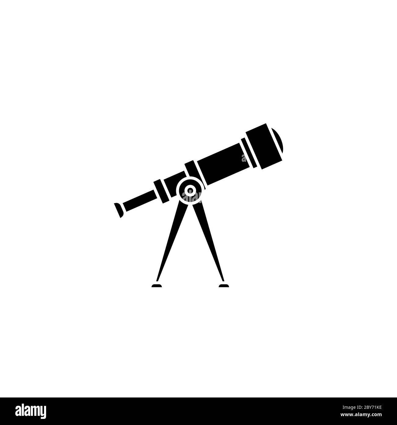 Telescope on tripod. Science, searching, looking symbol. Vector flat ...