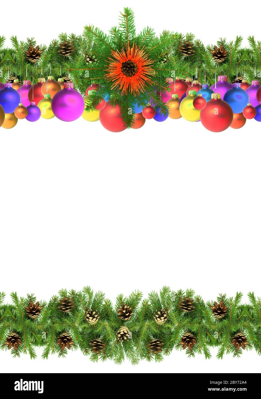 Christmas tree branches border decorations Cut Out Stock Images ...