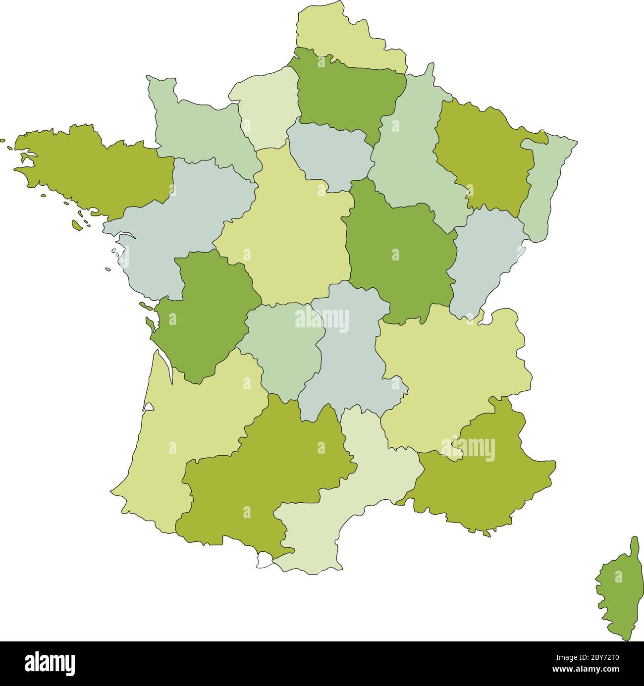 Highly detailed editable political map with separated layers. France ...