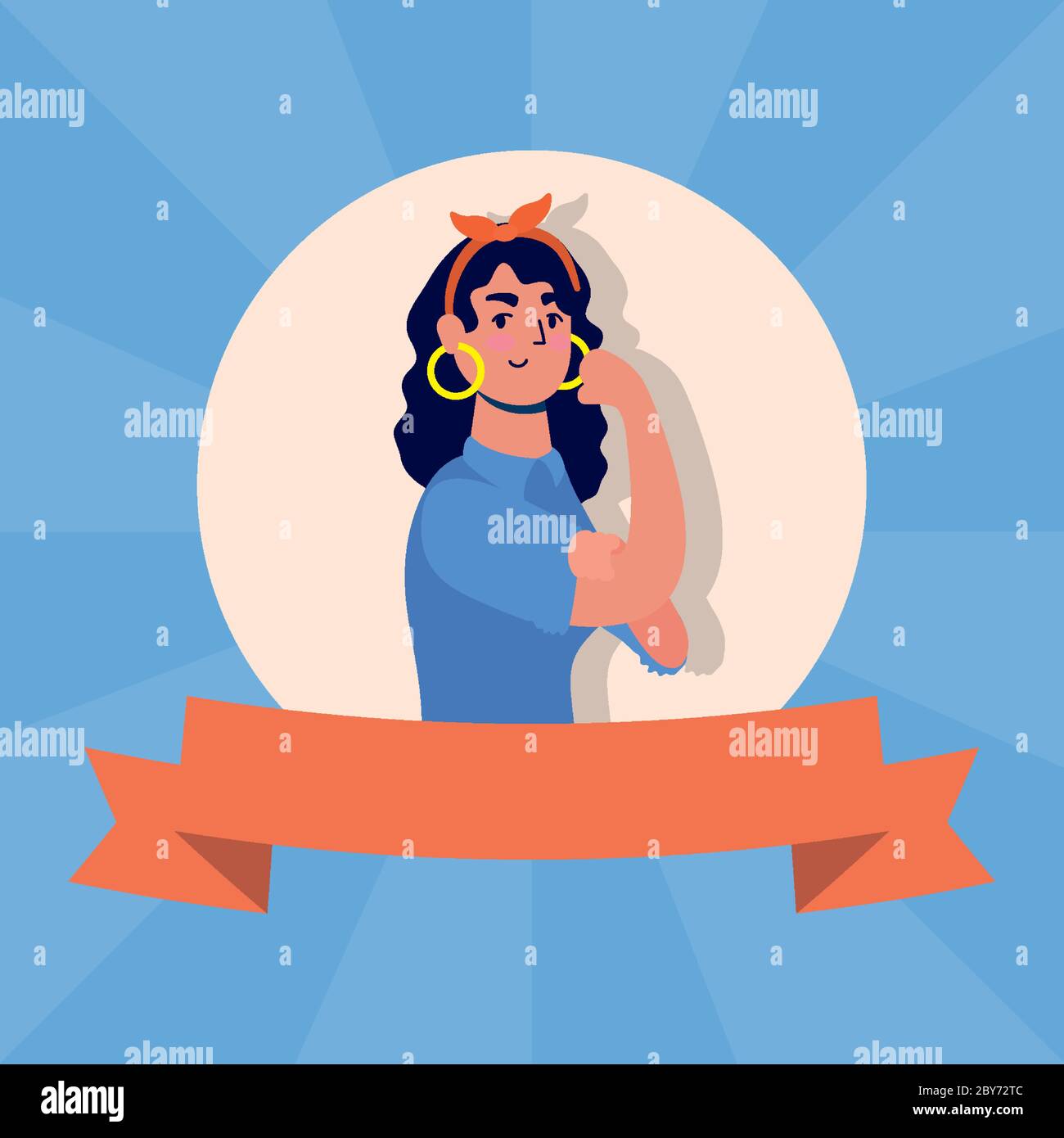 young strong woman female avatar character vector illustration design ...