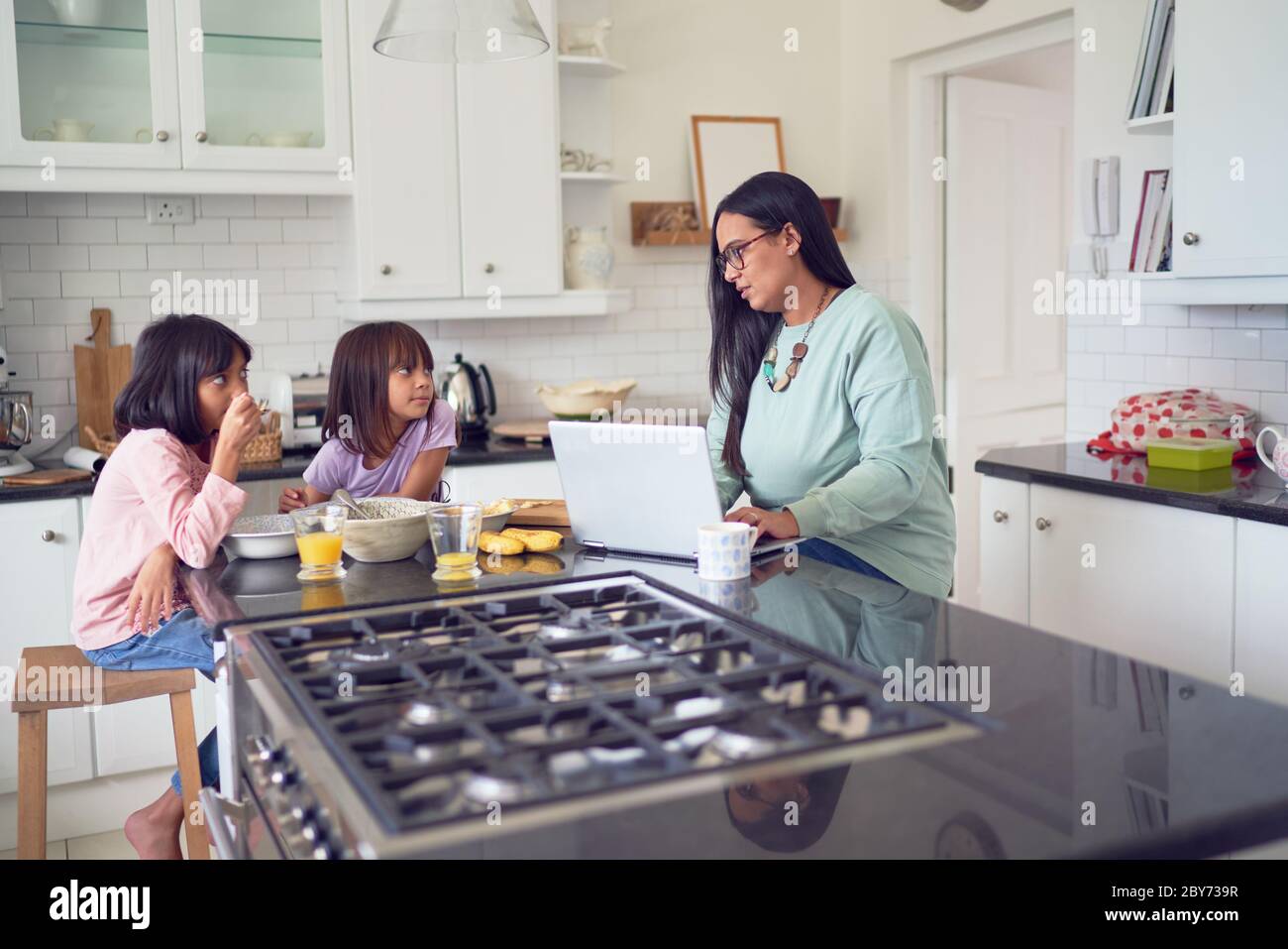 Adult child breakfast home hi-res stock photography and images - Alamy