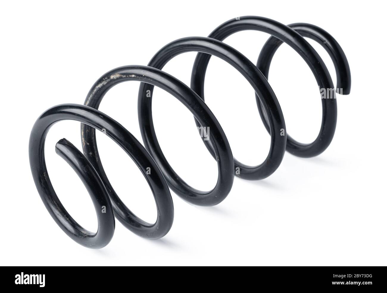 Metal dark car spring isolated on white background Stock Photo - Alamy