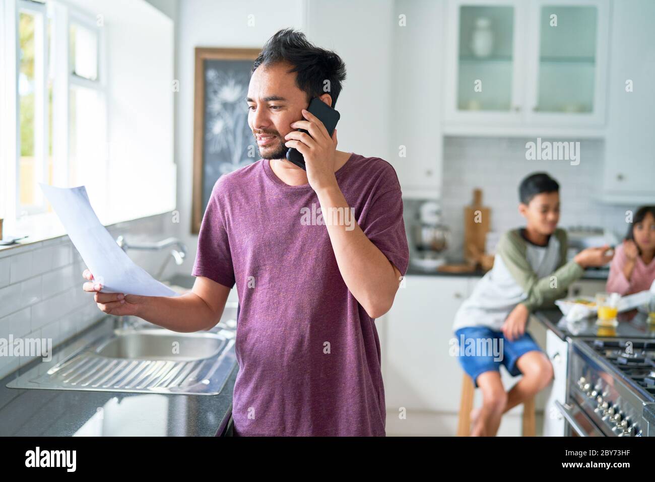 Kids talking to parent hi-res stock photography and images - Alamy