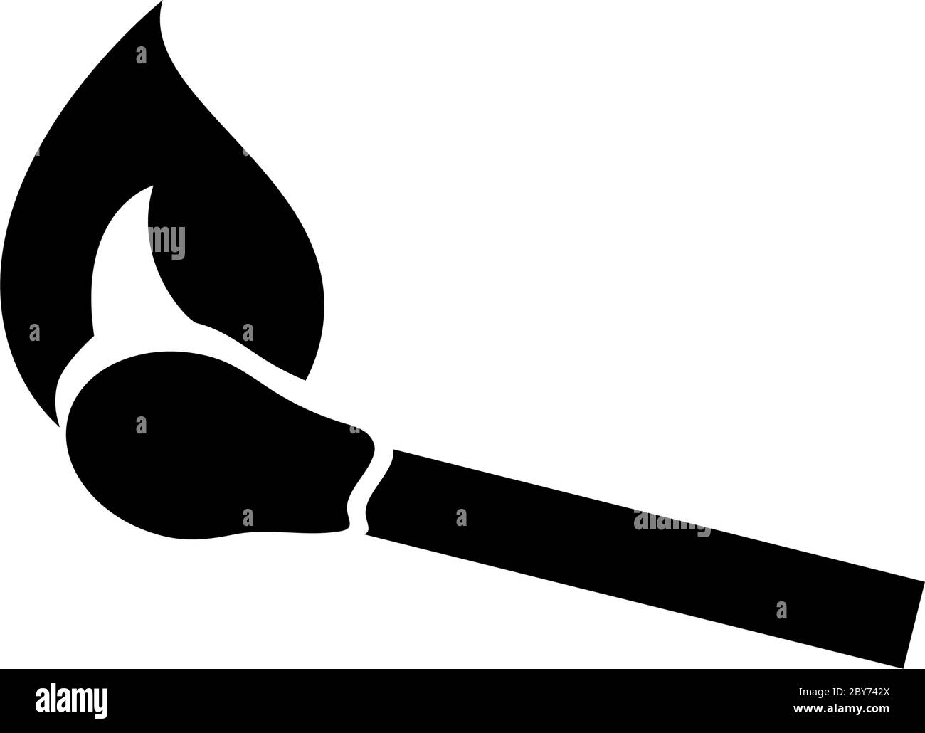 Burning Match Stick, Ablaze Matchstick. Flat Vector Icon illustration ...