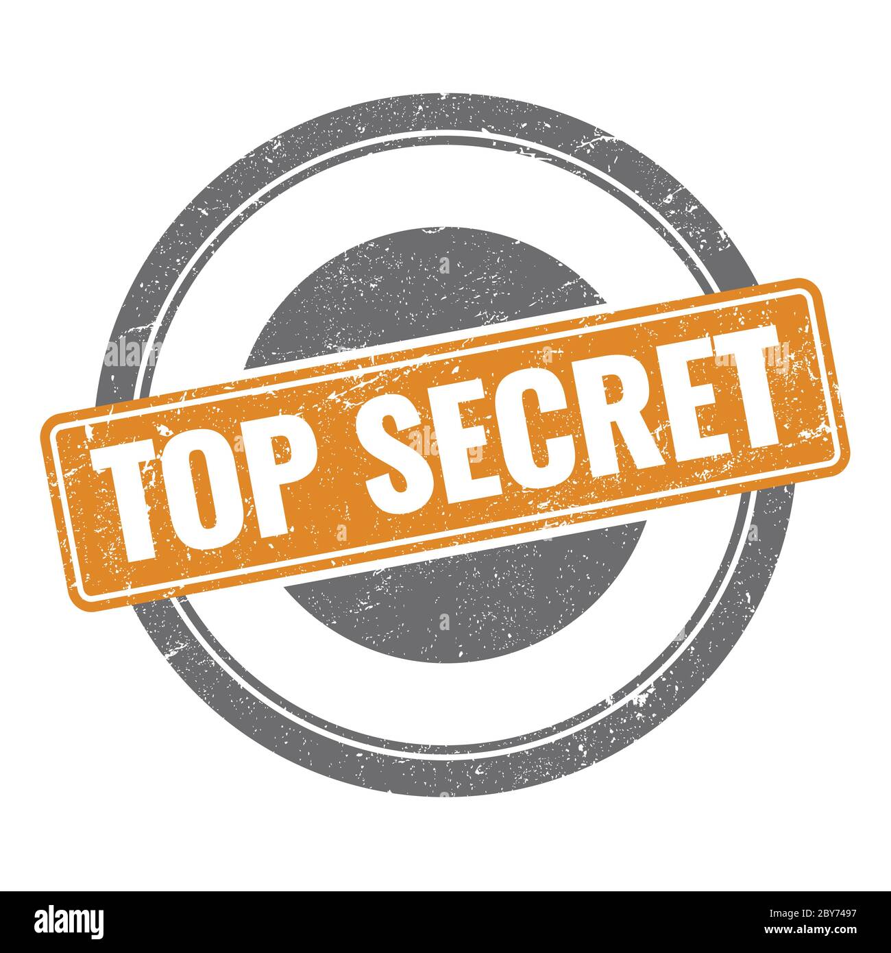 TOP SECRET black orange round stamp Stock Photo - Alamy