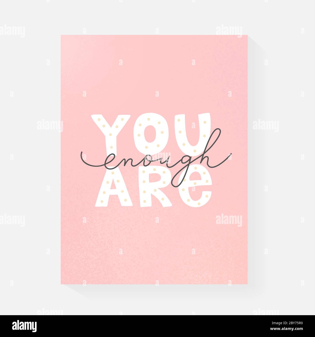 Lettering Love Card You Are Enough Handwritten Quote Modern Fun