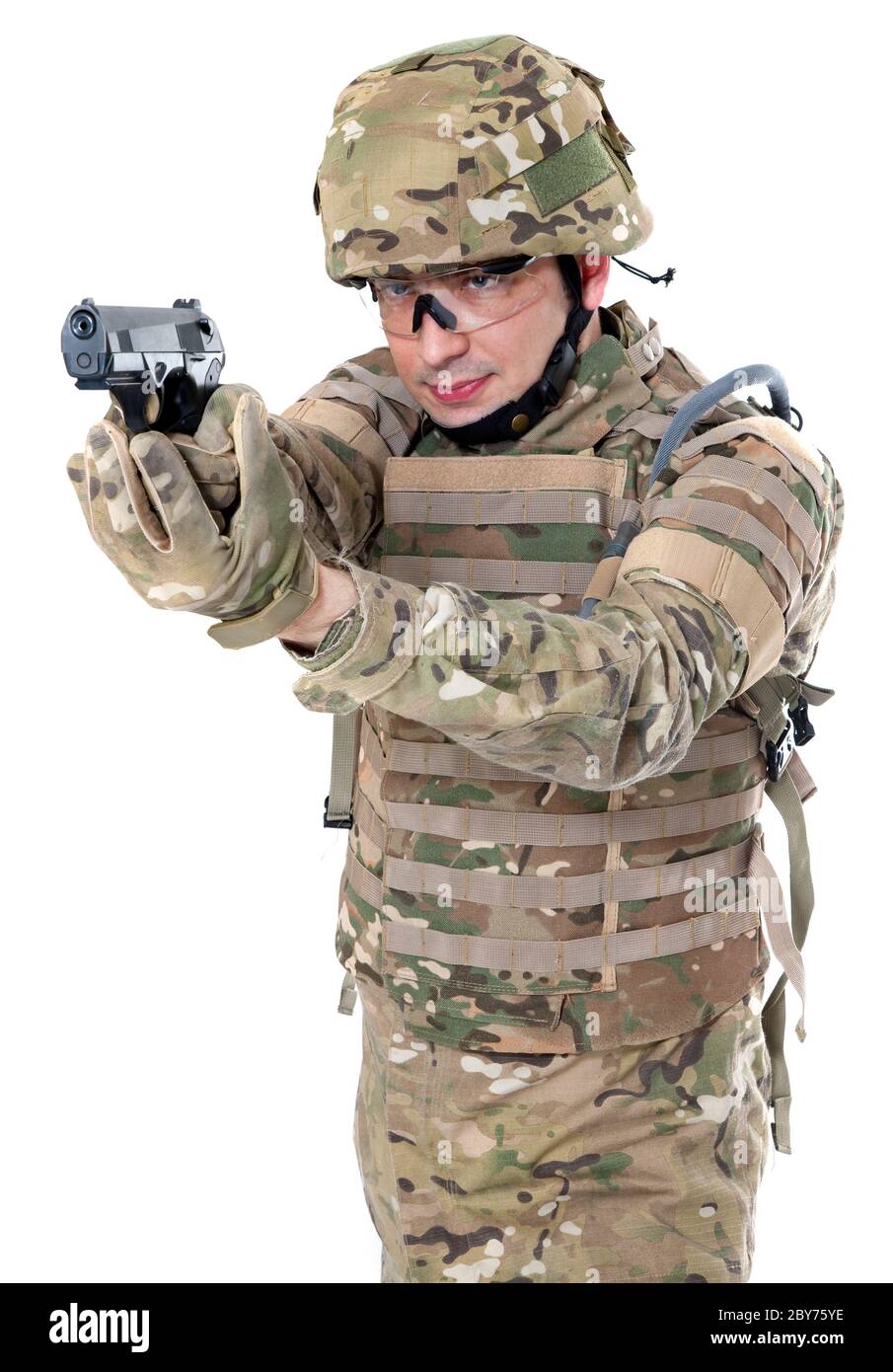 Modern soldier with rifle Stock Photo - Alamy