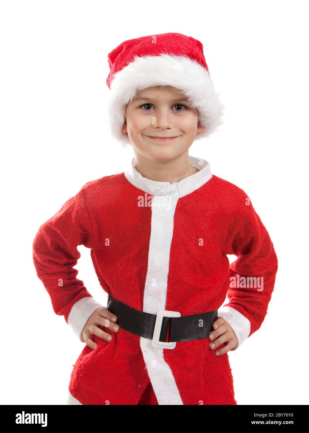 Boy dressed as Santa Claus Stock Photo - Alamy
