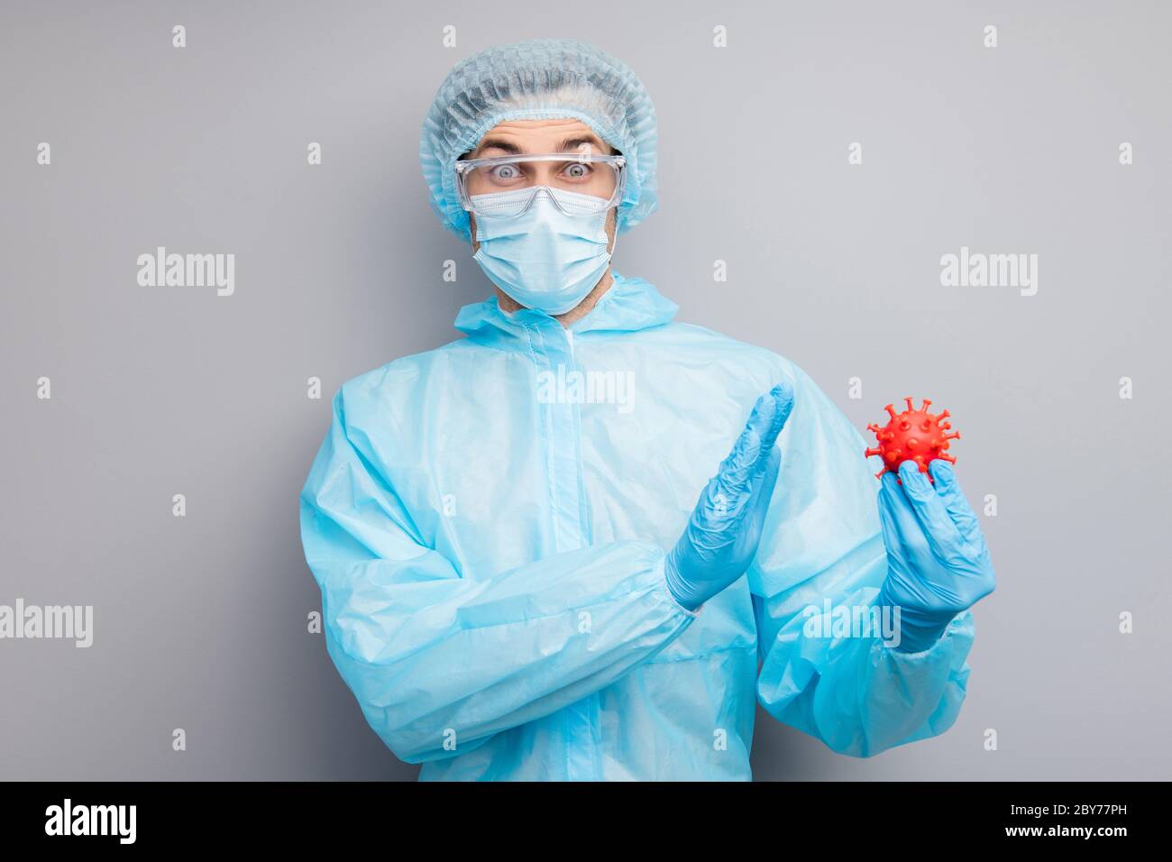 NO. Photo of guy doc virology center hold covid bacteria vaccine ...