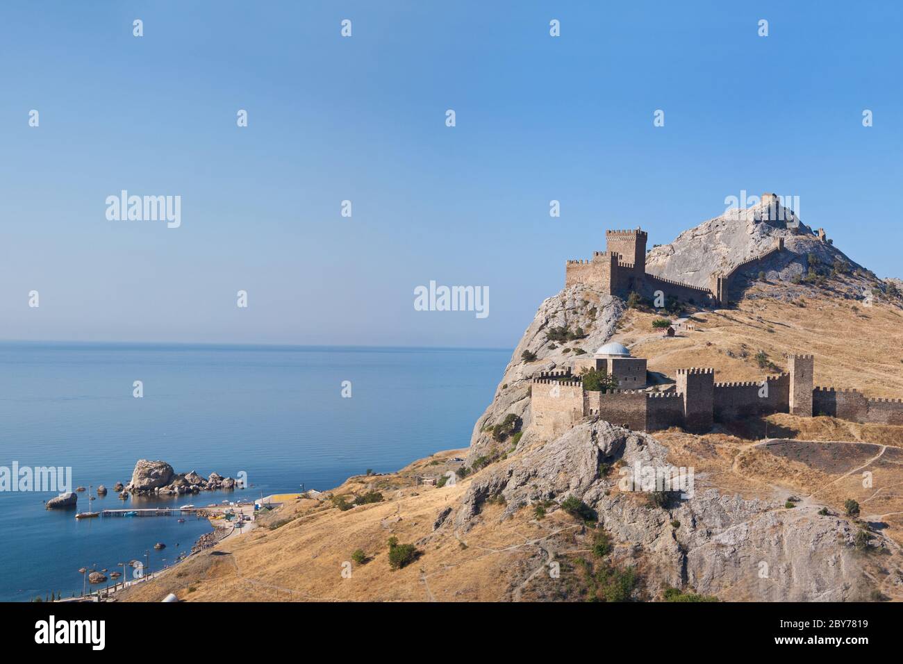 Ruins of The Genoa Fortress in Sudak, Crimea. Ukraine Stock Photo - Alamy