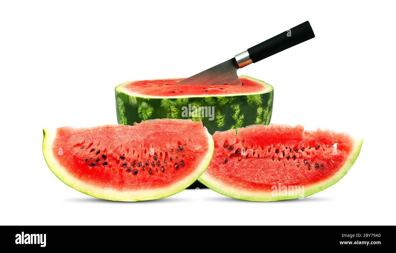 Big red watermelon isolated on white background Stock Photo - Alamy