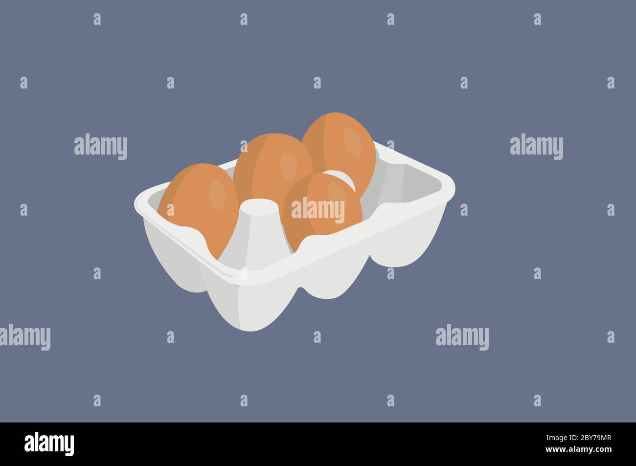 Vector Illustration of an Egg Carton with Eggs. Isolated Stock Vector ...