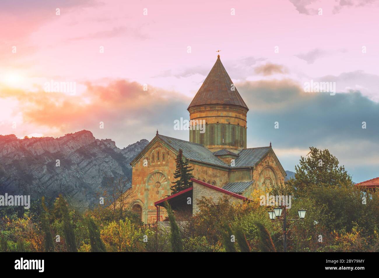 Ancient fortress Svetitskhoveli Cathedral in Mtskheta, Georgia country ...