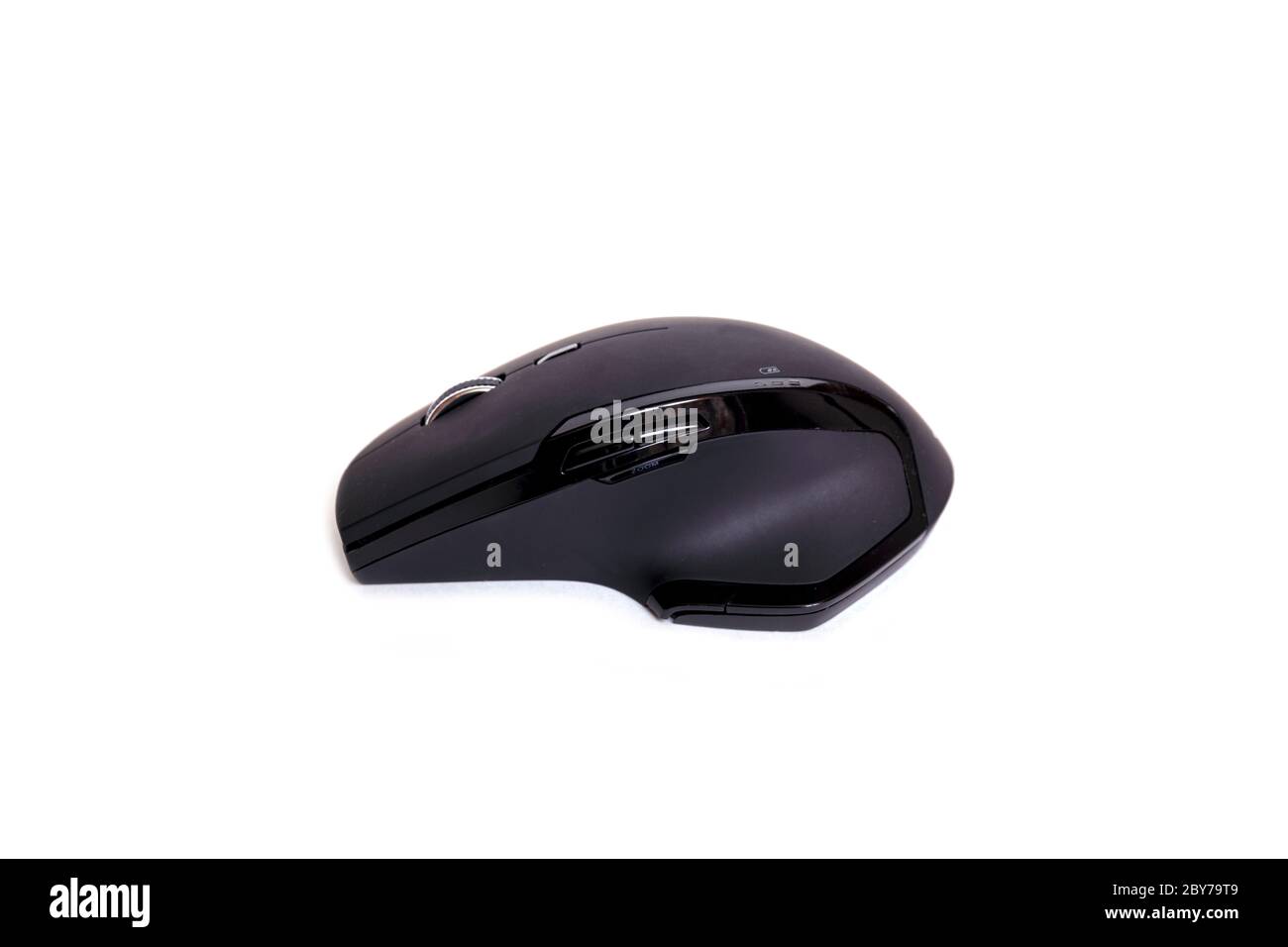 Black wireless computer mouse isolated on white background Stock Photo ...
