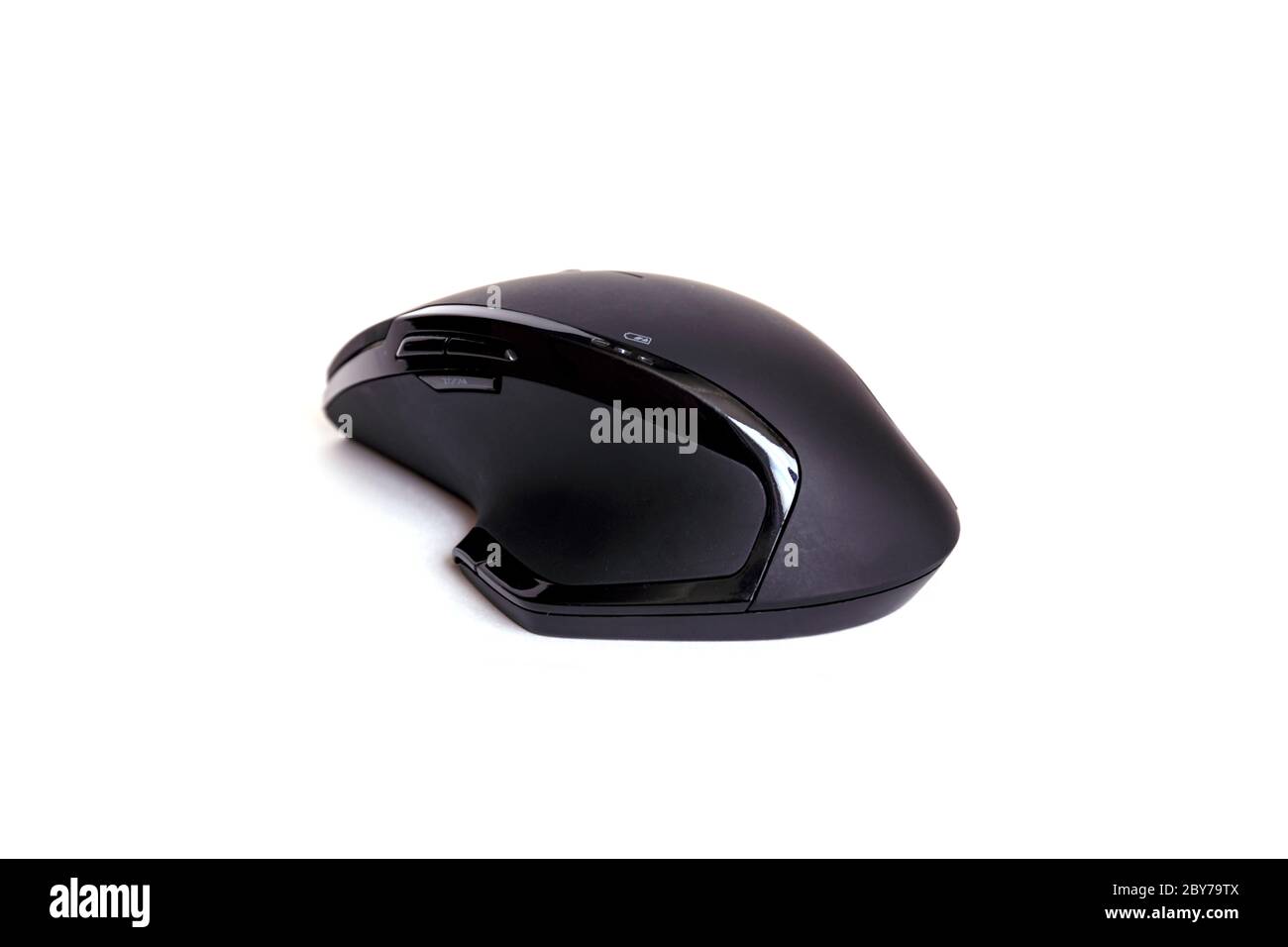 Black wireless computer mouse isolated on white background Stock Photo ...