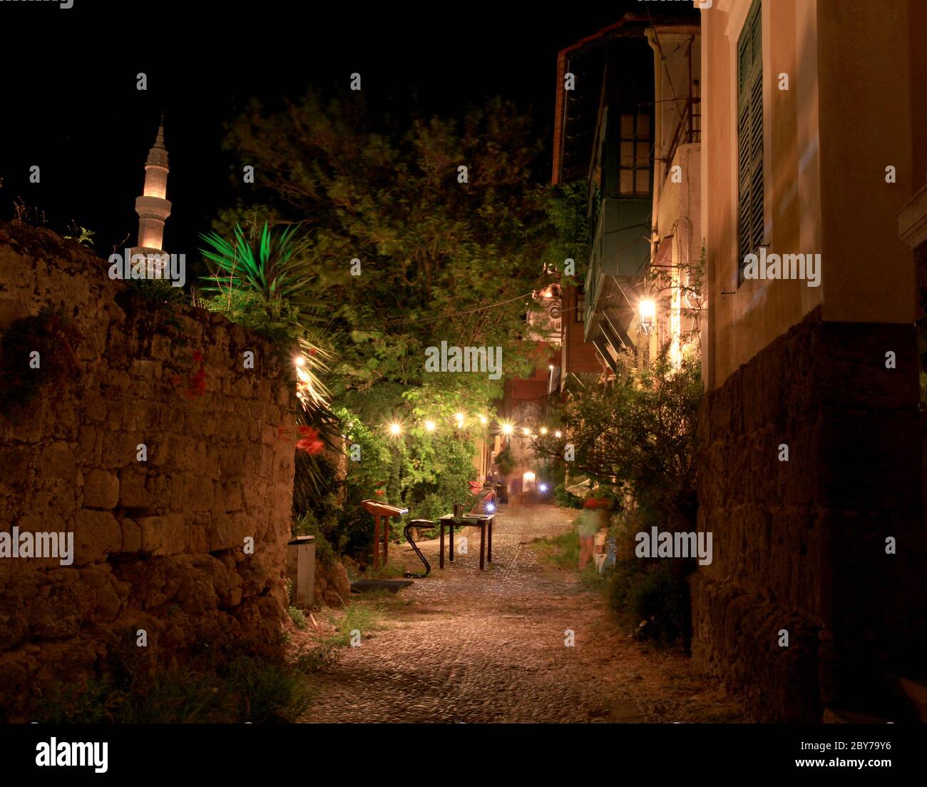 Back ally in Rhodes Old Town Stock Photo - Alamy