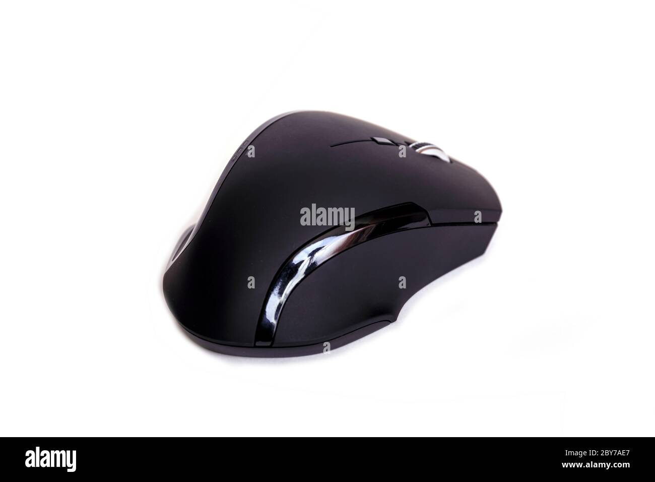 Black wireless computer mouse isolated on white background Stock Photo ...